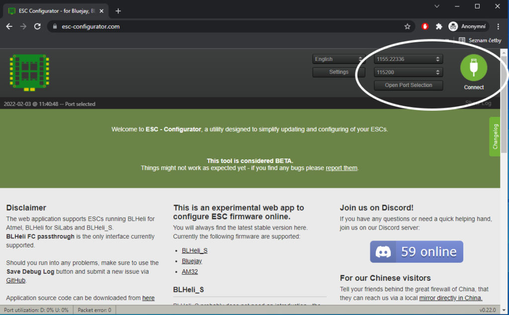 ESC Configurator a Bluejay - Rotorama Live